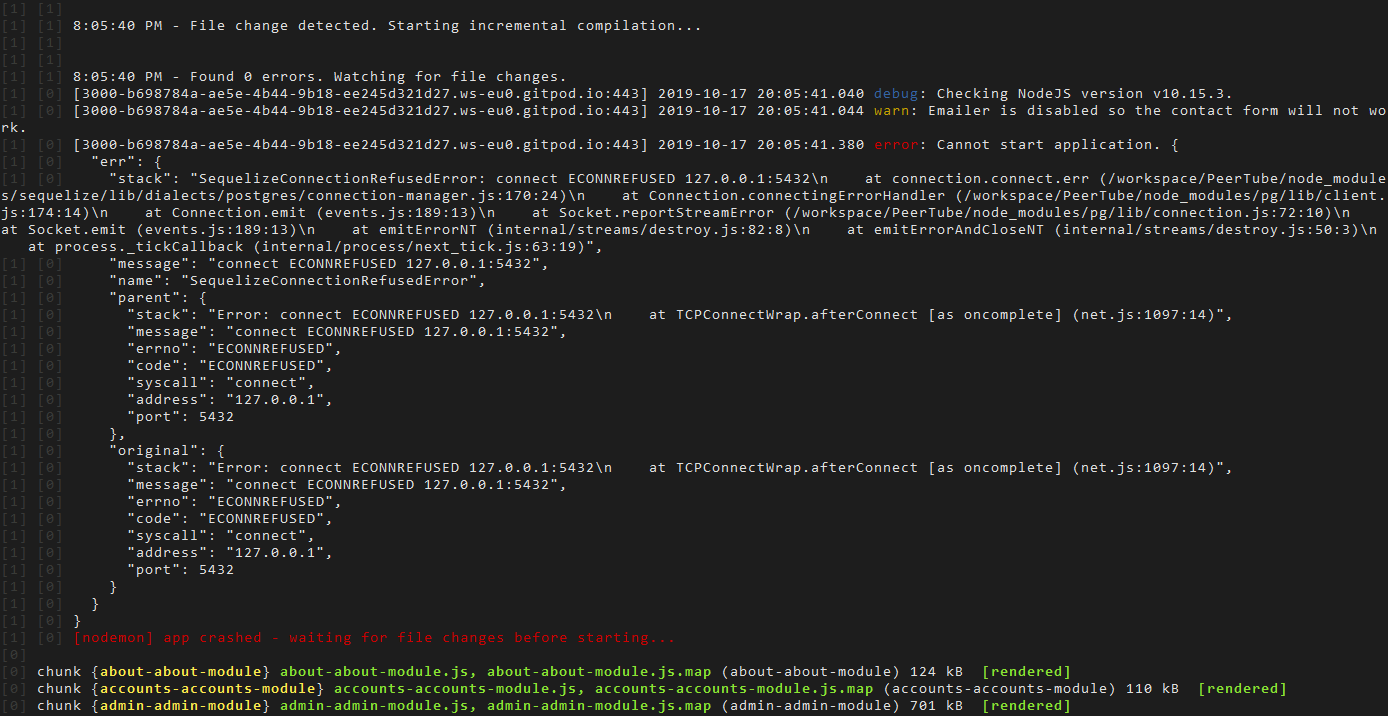 GItpod is not working · Issue #2181 · Chocobozzz/PeerTube · GitHub
