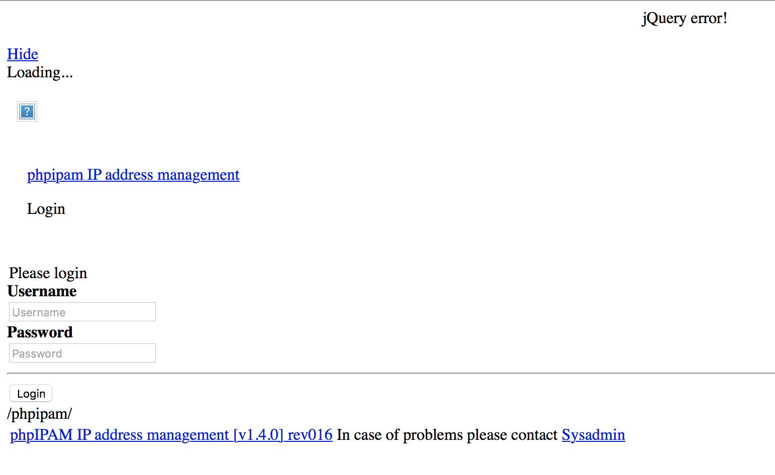 Virtual Host File Causes Jquery Error And Cannot Login · Issue 2217 · Phpipamphpipam · Github 