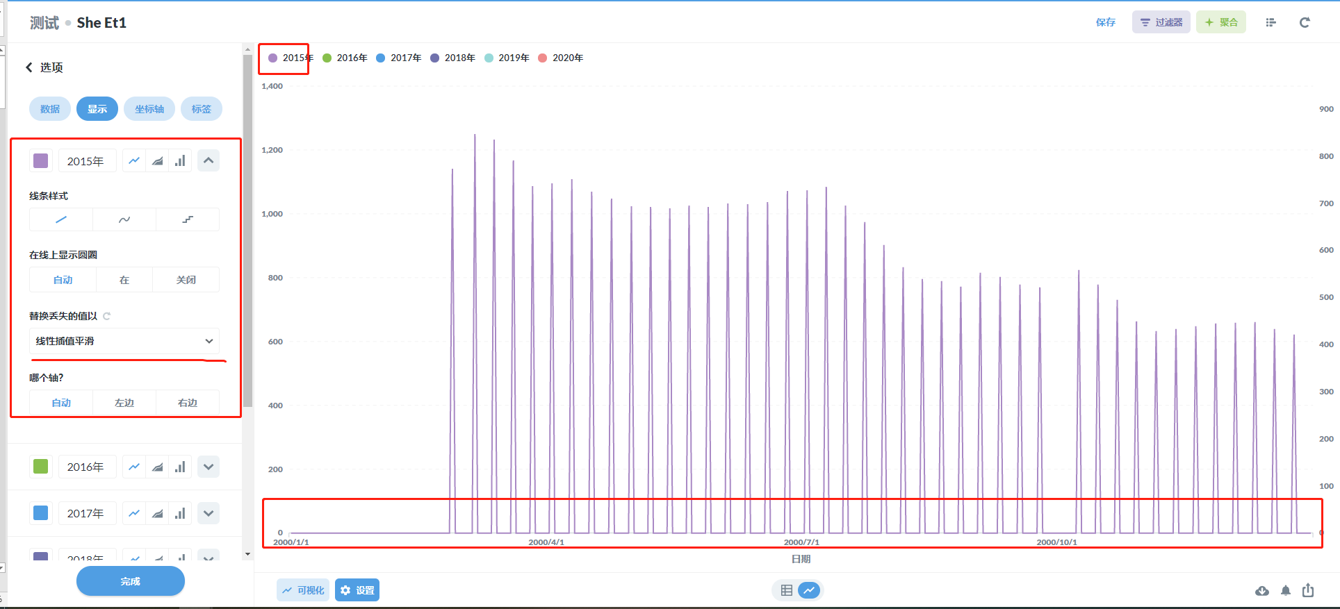 Line and Area charts not working when Replace Missing Values not set to Linear Interpolated and ...
