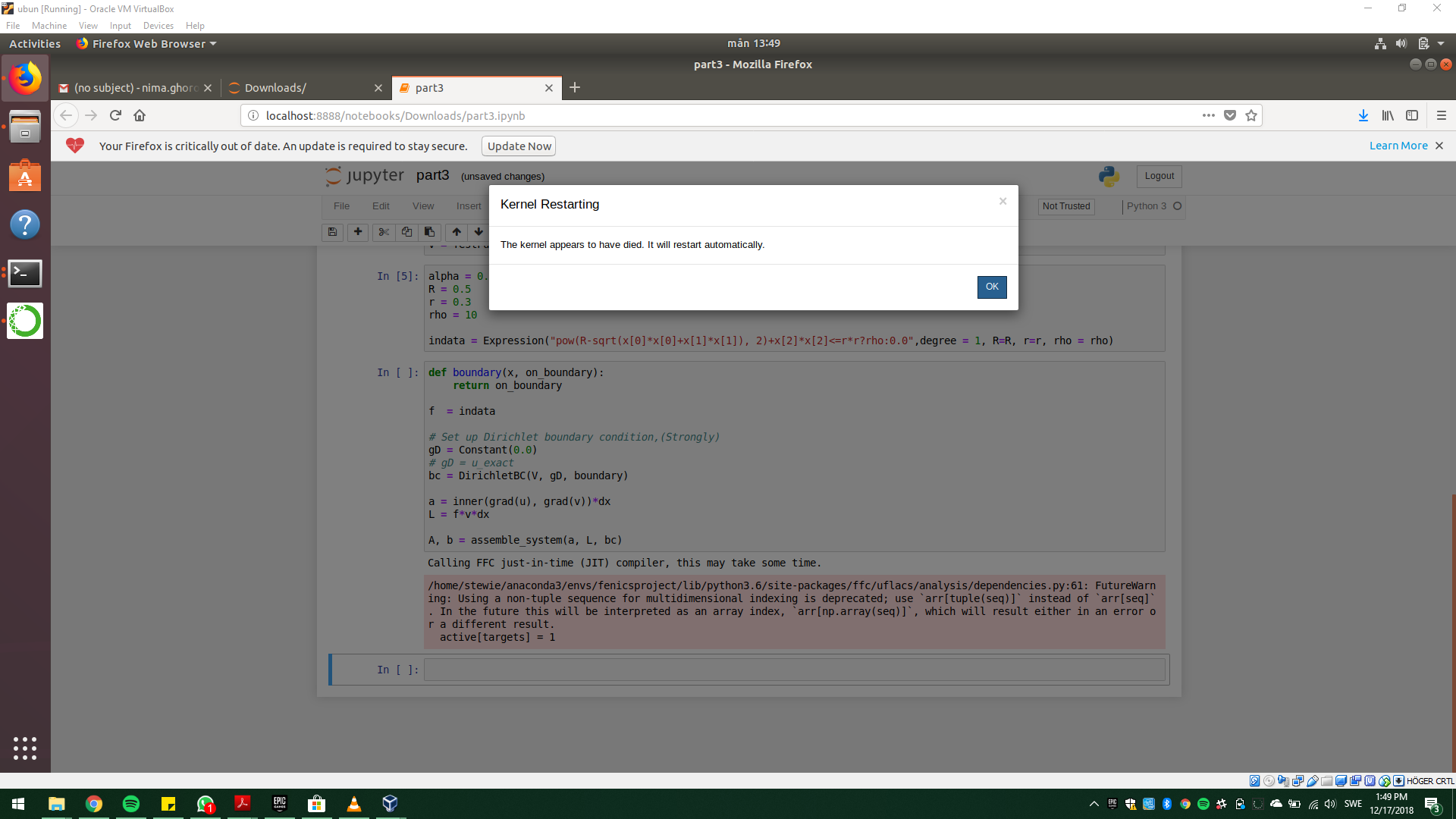 Kernel Dies On On boundary Issue 4289 Jupyter notebook GitHub
