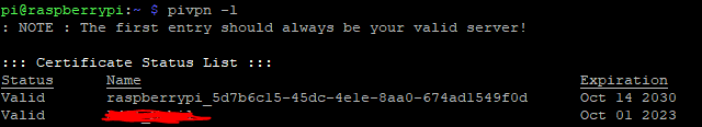 [Support] Unknown certificate in Certificate Status List · Issue #1167 · pivpn/pivpn · GitHub