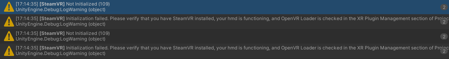 Not Initialized 109 · Issue 1012 · Valvesoftware Steamvr Unity Plugin · Github
