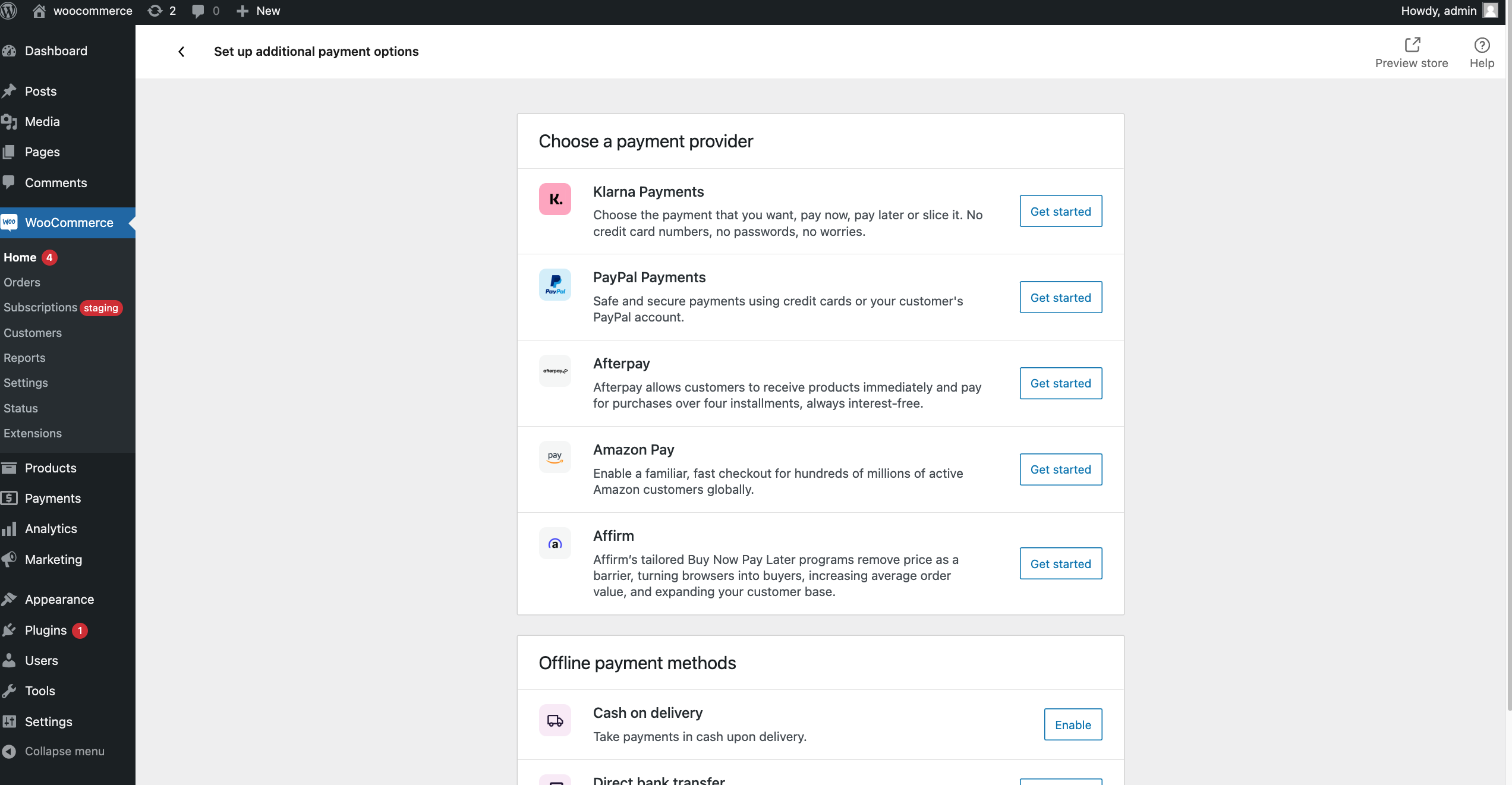 `Set up additional payments`page · Issue #33625 · woocommerce/woocommerce · GitHub