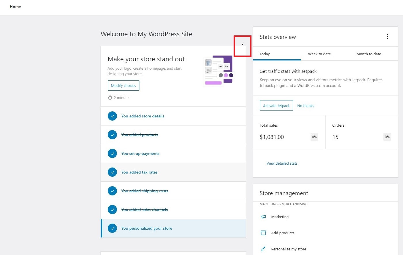 "Setup Check List" overlaps with the Ellipsis menu after completing all the tasks · Issue #33845 ...