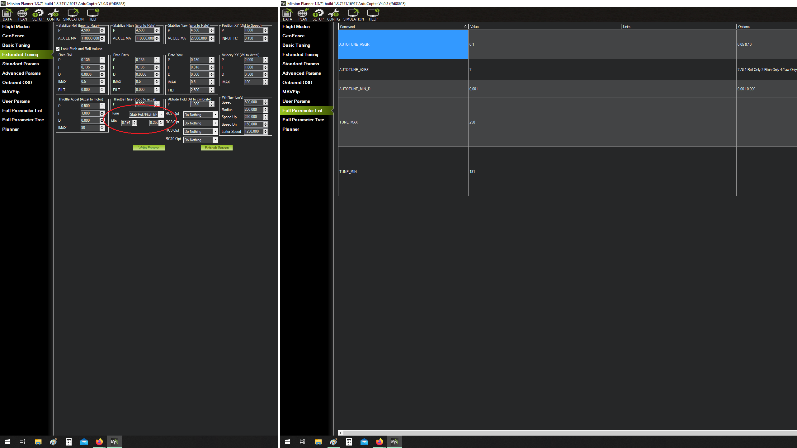 Extended tuning tab tuning value issue · Issue #2404 · ArduPilot/MissionPlanner · GitHub