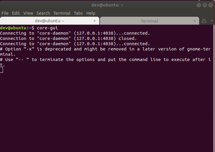 Opening node terminal appends terminal to core-gui runner · Issue #192 · coreemu/core · GitHub