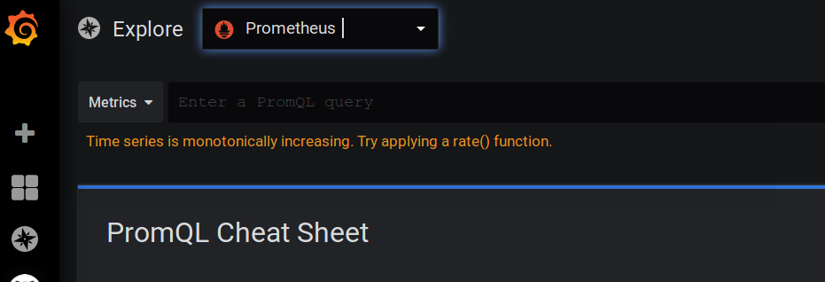 Explore: error message/hint when switching to Prometheus · Issue #18769 ...