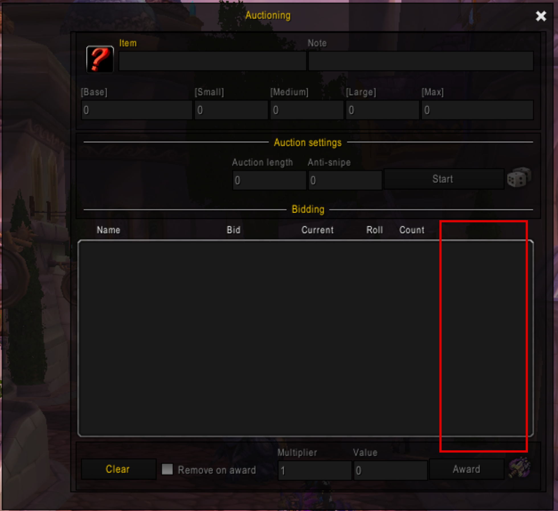 Notes from bidders to items in bidding window · Issue #505 ...