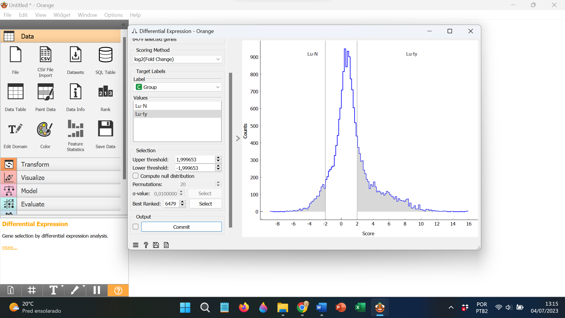 Differential Expression Widget generates a blank output and error ...