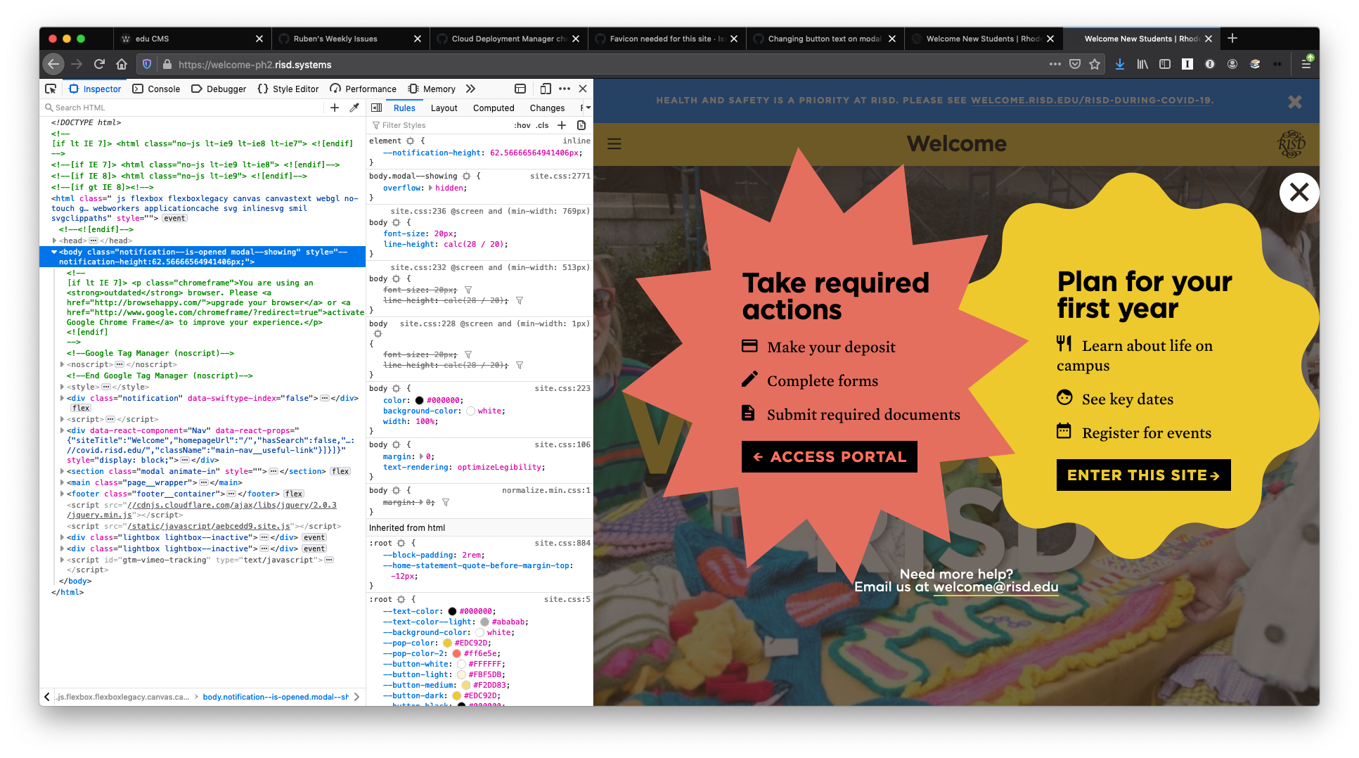 Changing button text on modal · Issue #21 · risd/risd-congratulations-v2 · GitHub
