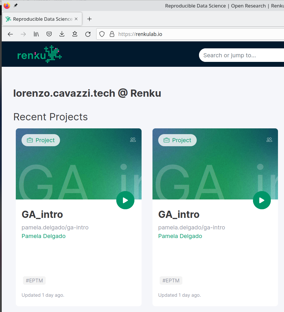 Last projects showed twice · Issue #2316 · SwissDataScienceCenter/renku-ui · GitHub