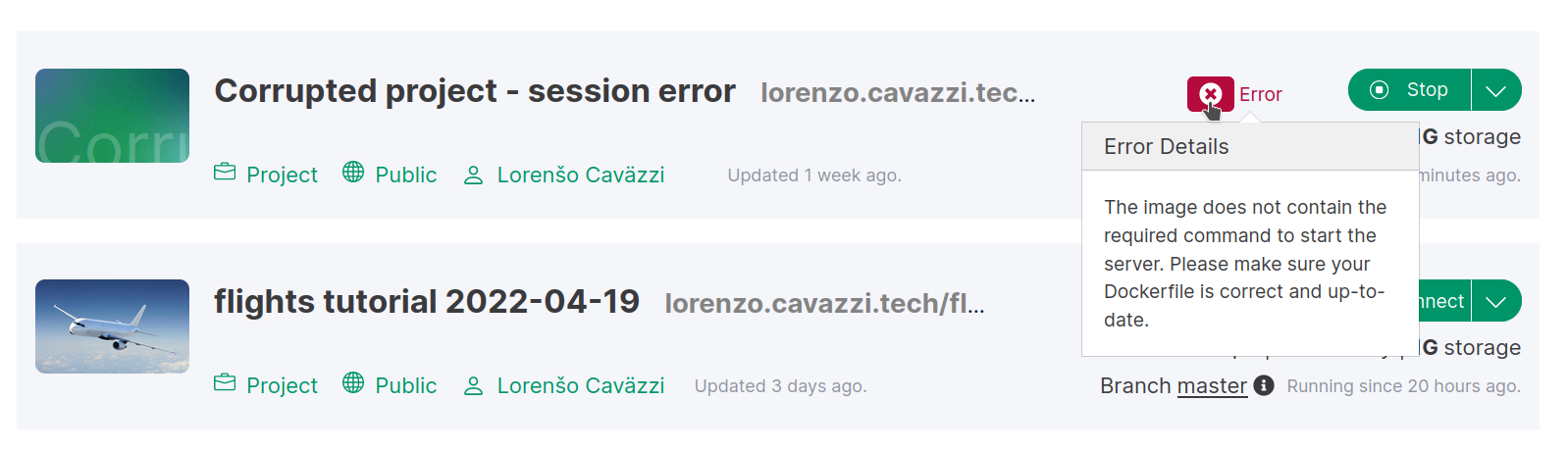 Error messages from failing sessions are hard to find · Issue #2396 · SwissDataScienceCenter ...