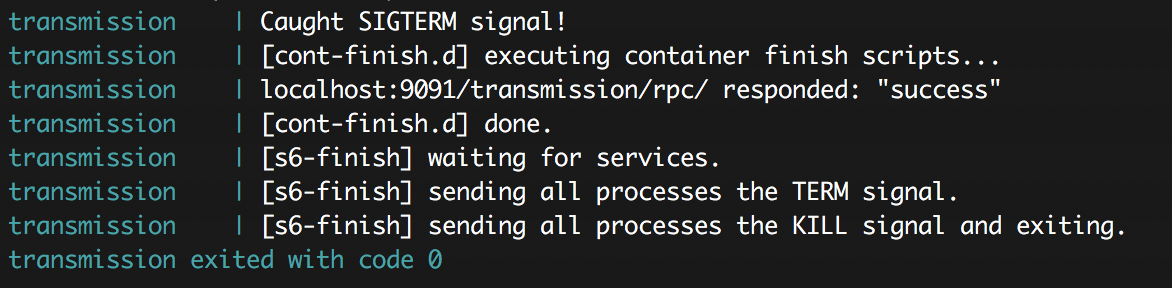 Can't exit transmission cleanly when using custom RPC settings · Issue #80 · linuxserver/docker ...