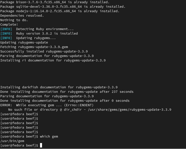 Beef's installation script triggers an error when executed in a Fedora 35 system · Issue #2352 ...