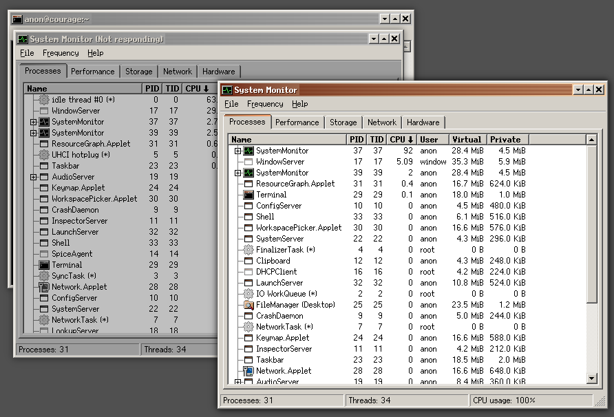SystemMonitor: Performance tab hangs SystemMonitor when multiple SystemMonitors running · Issue ...