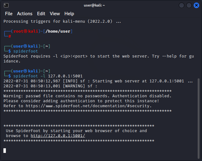 Error execution · Issue #1635 · smicallef/spiderfoot · GitHub