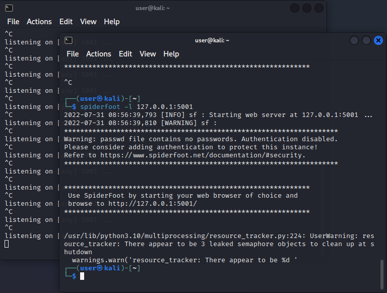 Error Execution · Issue 1635 · Smicallefspiderfoot · Github 