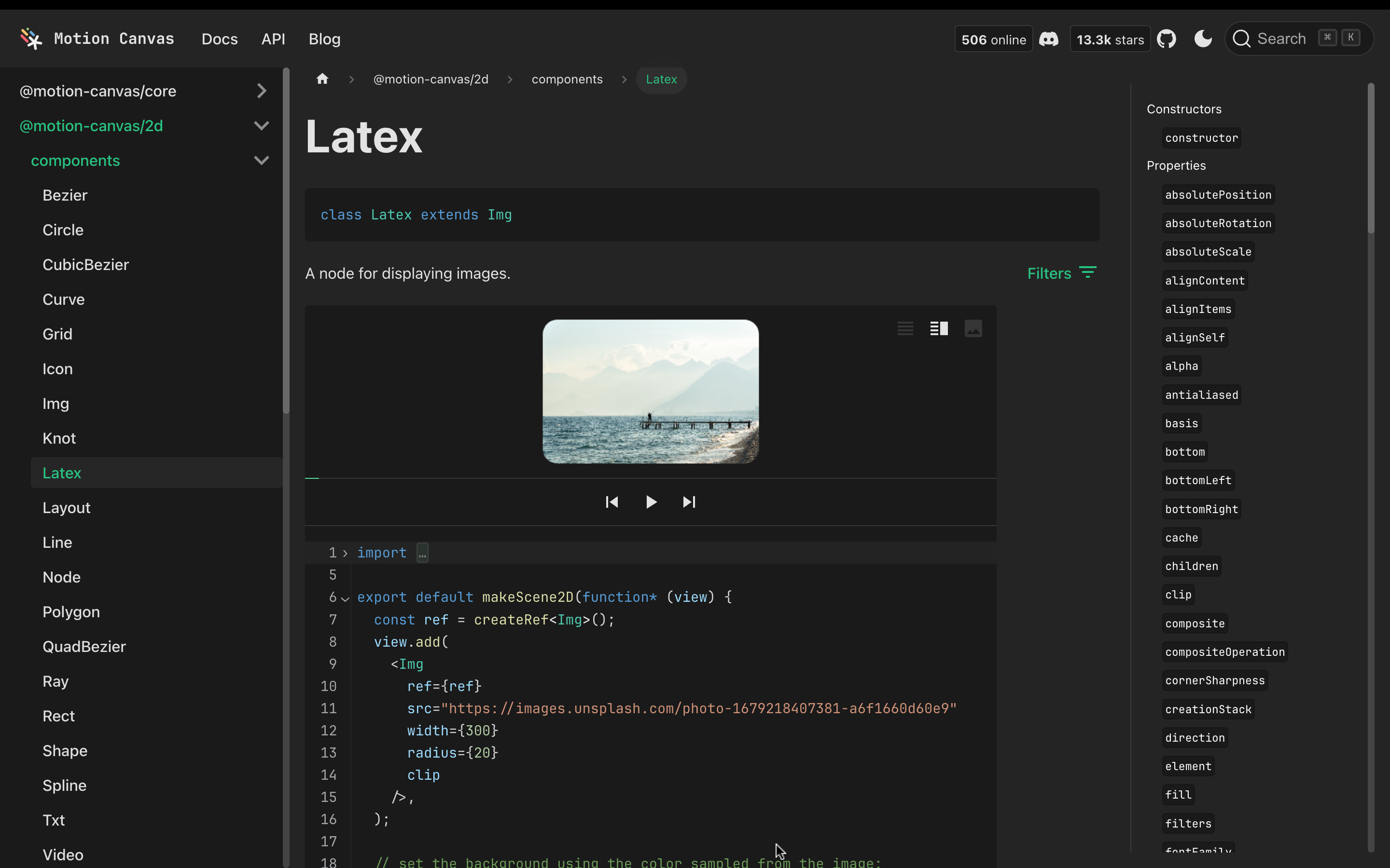 Api Docs Wrongly Show Example For ` ` Component · Issue 755 · Motion Canvasmotion Canvas · Github 