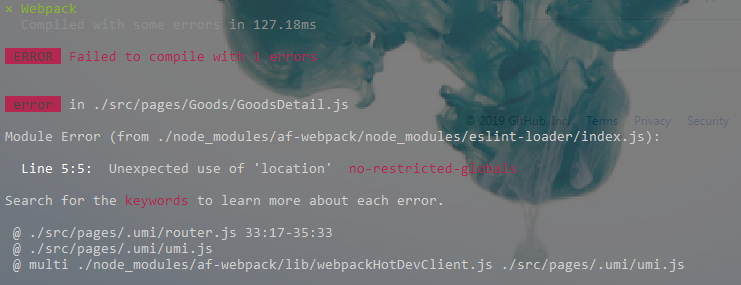 Unexpected use of 'location' no-restricted-globals · Issue #1981 · umijs/umi · GitHub