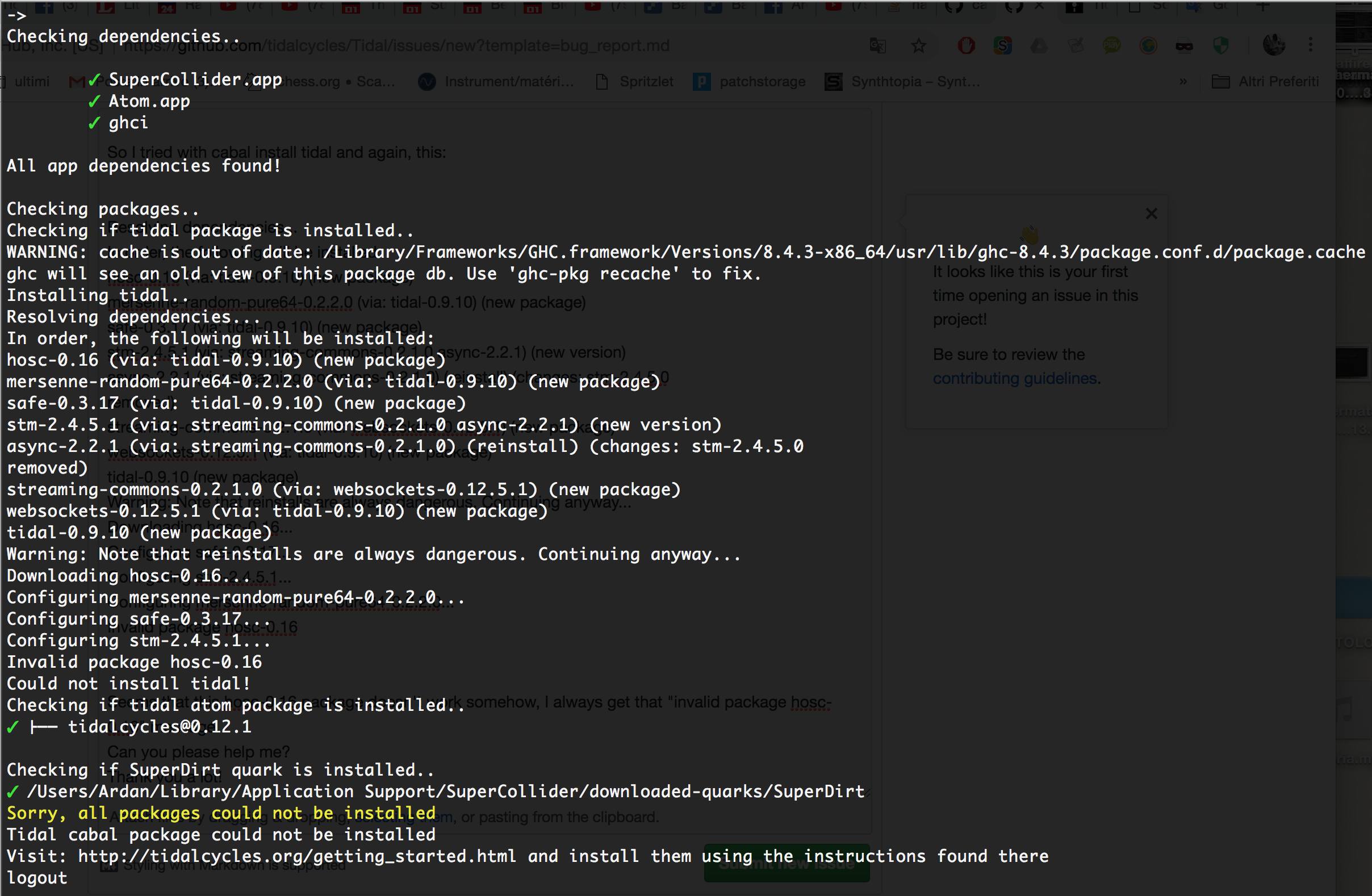 Can't update Tidal (problems with hosc-0.16?) · Issue #343 · tidalcycles/Tidal · GitHub
