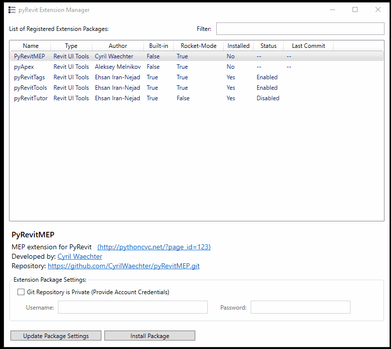 Unable to install Extensions · Issue #415 · pyrevitlabs/pyRevit · GitHub