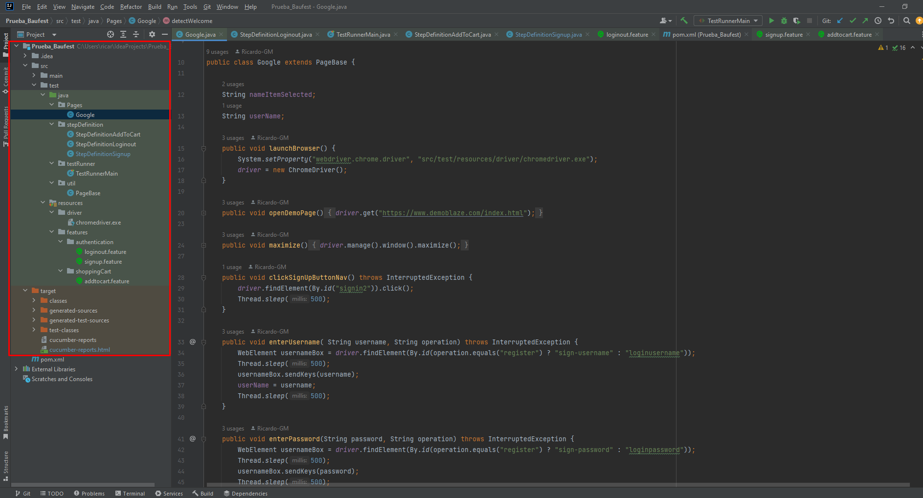 GitHub - Ricardo-GM/SeleniumExercise