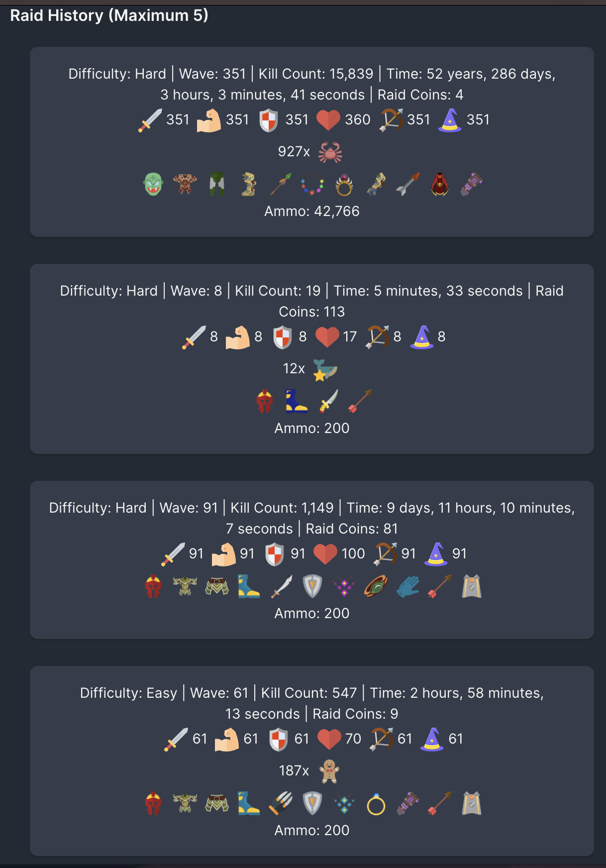 [Bug]: Time spent inside a raid has become around 52 years 357 days after actually only spending ...