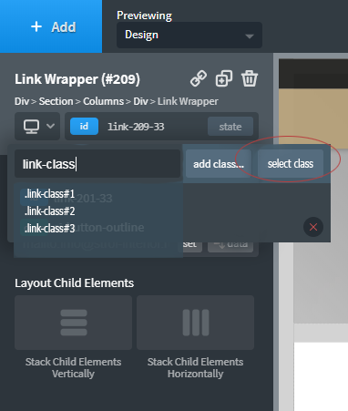 DONE: Add option "Select class" to the "Add class... " tab . To be able to choose exisiting ...