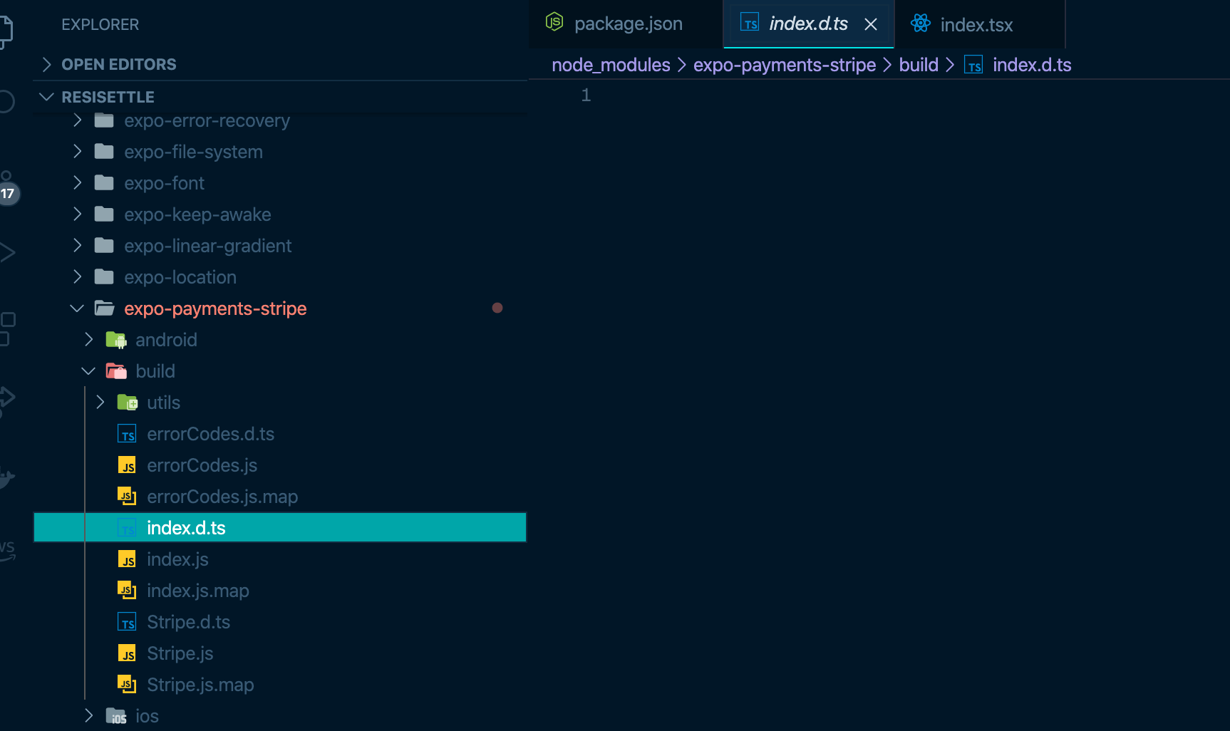 Expo Payments Stripe Has Empty Buildindexdts File Typescript Not Working · Issue 7907 0142