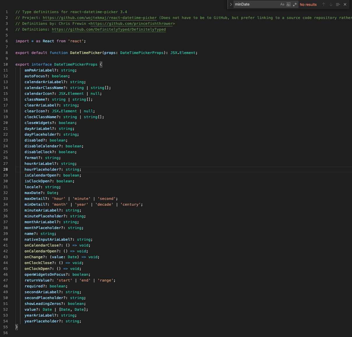 [@types/react-datetime-picker] minDate missing in typings for DateTimePickerProps ...