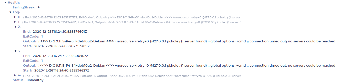 Healthcheck failing in Docker PiHole 5.2.2 · Issue #742 · pi-hole/docker-pi-hole · GitHub