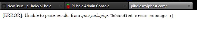 [ERROR]: Unable to parse results from queryads.php: Unhandled error message () · Issue #953 · pi ...
