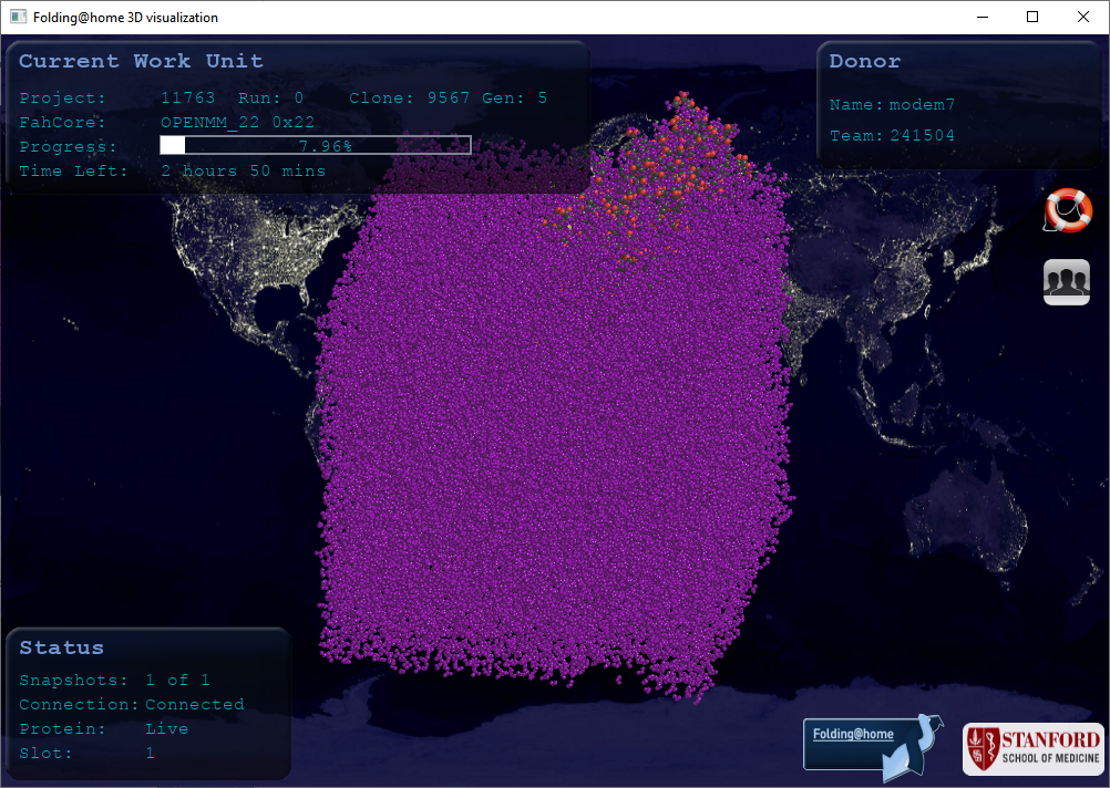 FAHViewer (on Windows, at least) V7.5.1 always displays the Demo ...