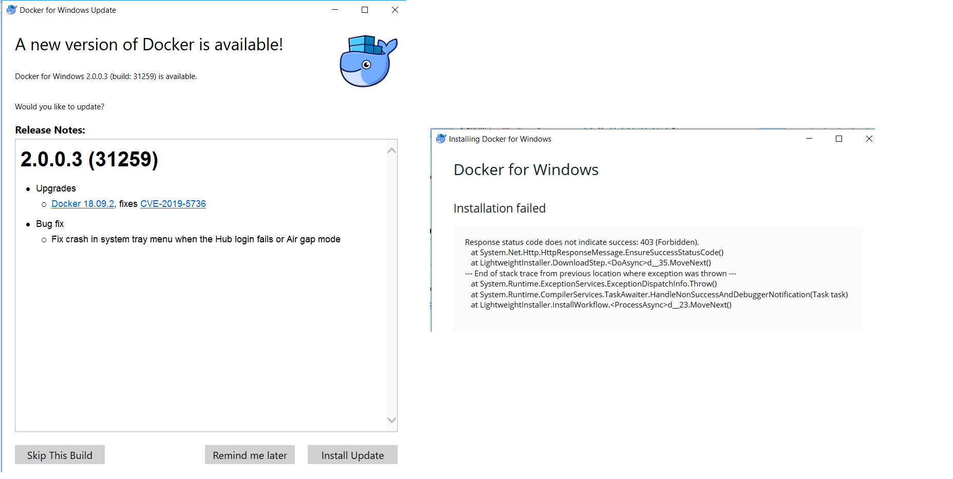 Dockers For Windows Update · Issue 3981 · Dockerfor Win · Github