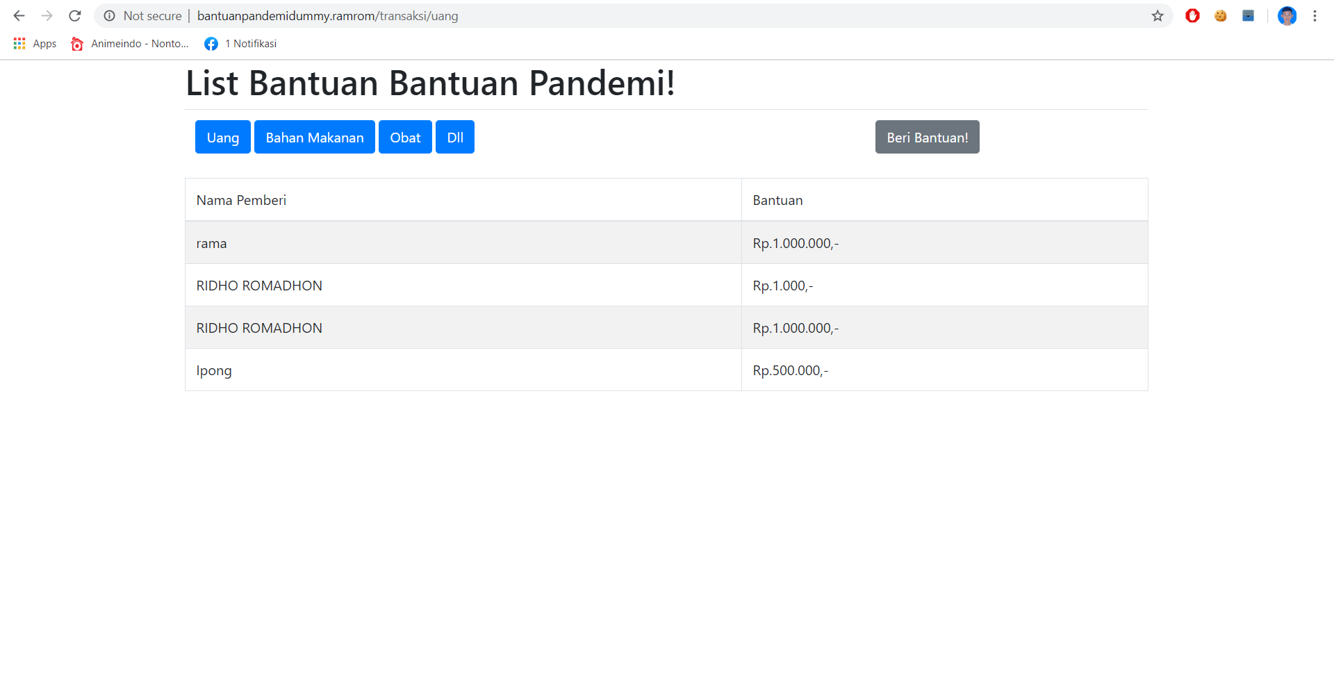 GitHub - ramaromadhon123/05111740007009_BantuanPandemi_PBKK