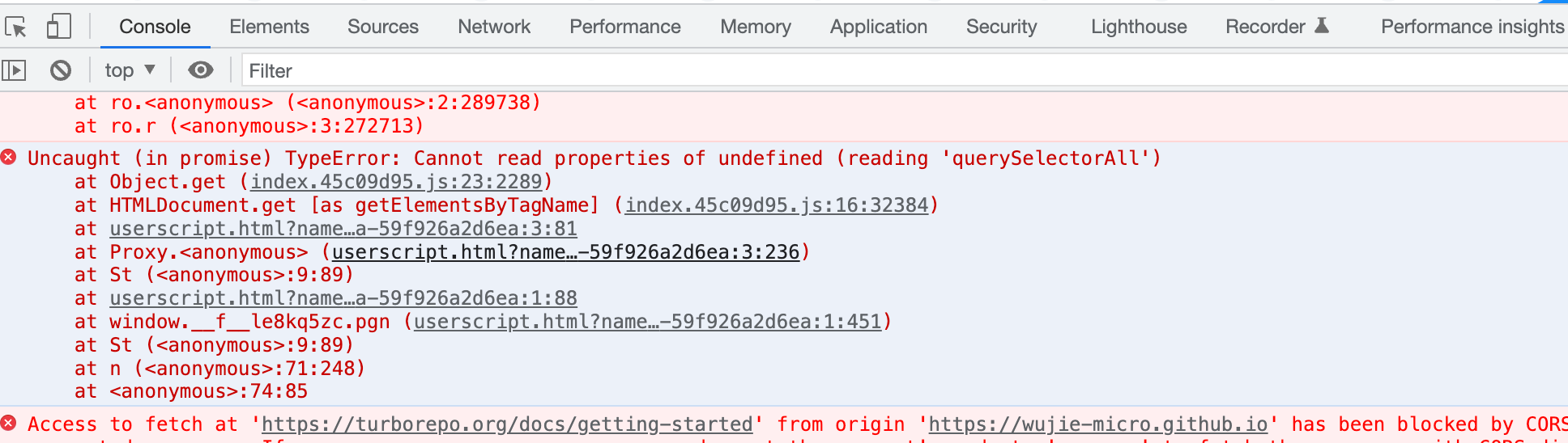 关于 Cannot read properties of undefined (reading 'querySelectorAll')报错 · Issue #404 · Tencent ...