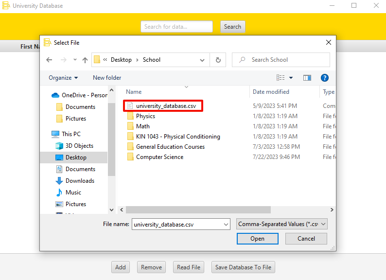 GitHub - CodeScorcher/University-Database: University project involving ...