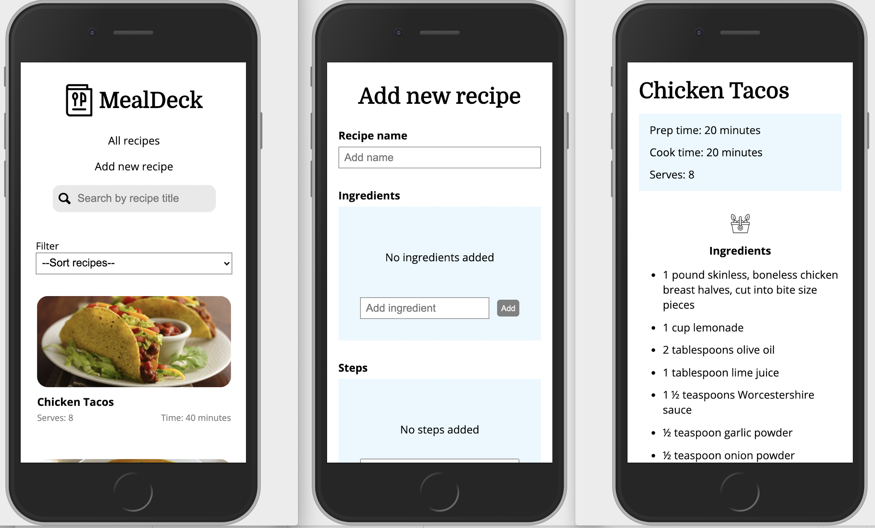 GitHub - edlsto/recipe-creator: MealDeck is a recipe creator/organizer ...