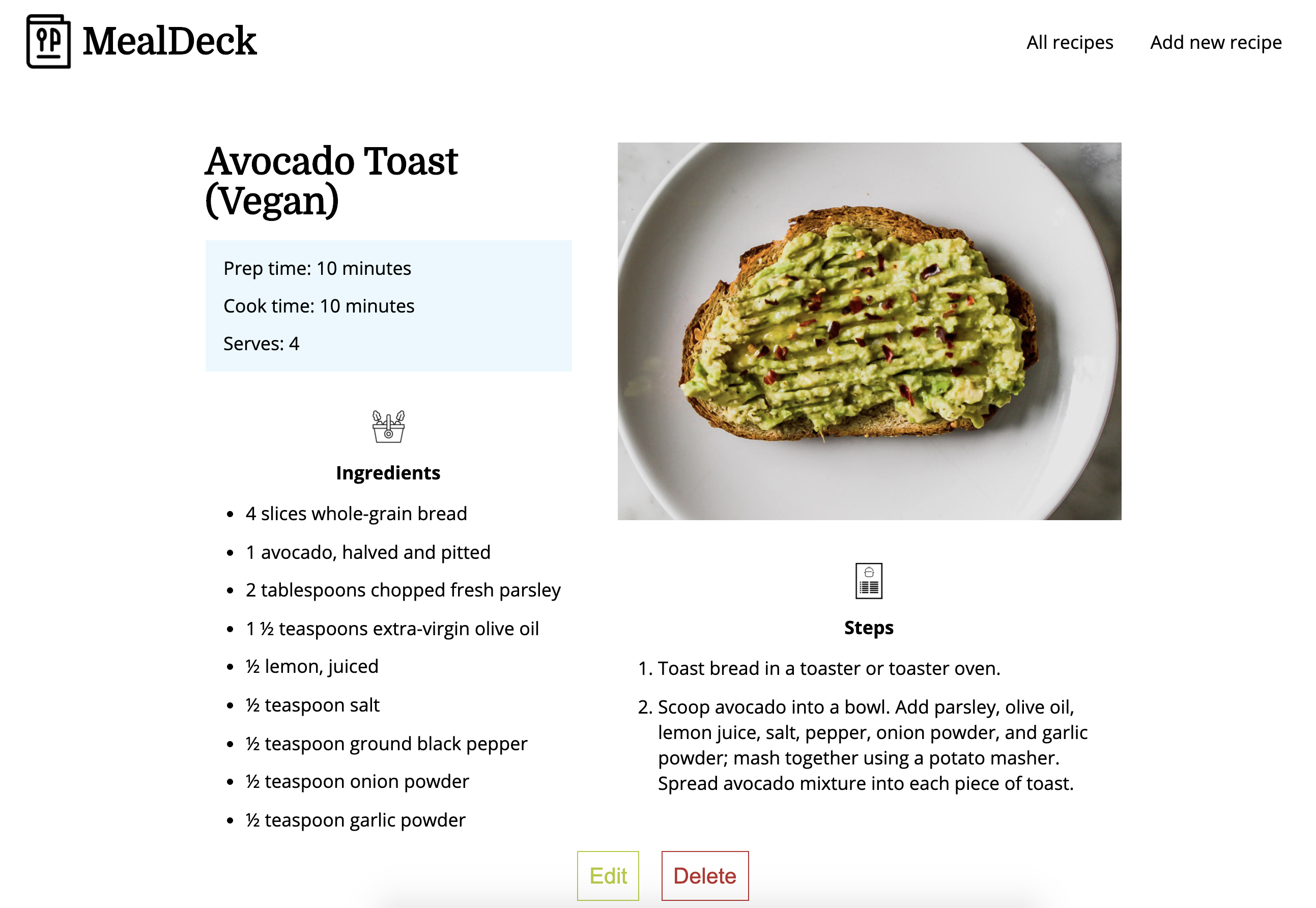 GitHub - edlsto/recipe-creator: MealDeck is a recipe creator/organizer ...