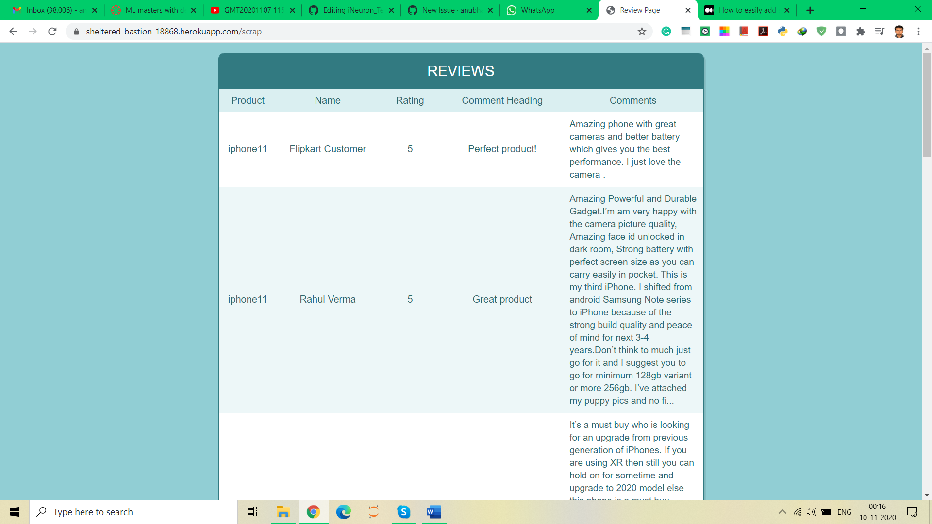GitHub - changelogz/iNeuron_Text_Review_Scrapper: A website was scrapped and deployed on heroku ...