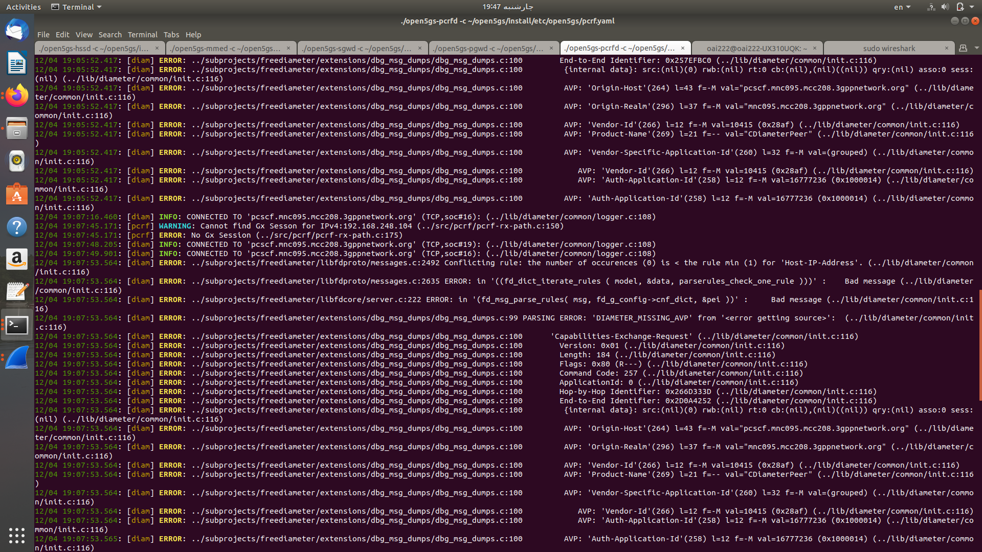 Error log in pcrf when UE send sip register to kamailio pcscf · Issue #318 · open5gs/open5gs ...