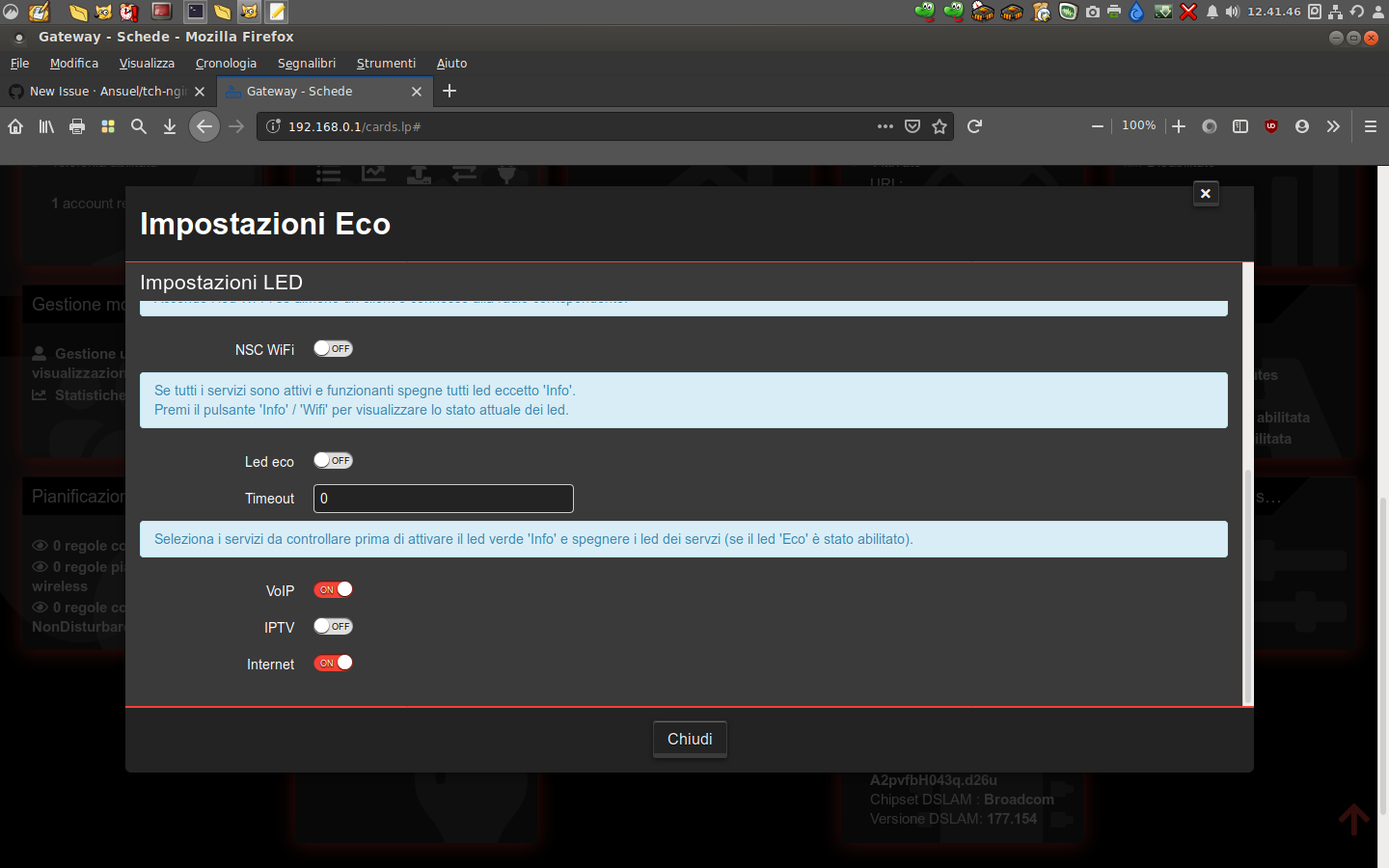 led spenti dopo upgrade a 2.1.0 · Issue #717 · Ansuel/tch-nginx-gui · GitHub