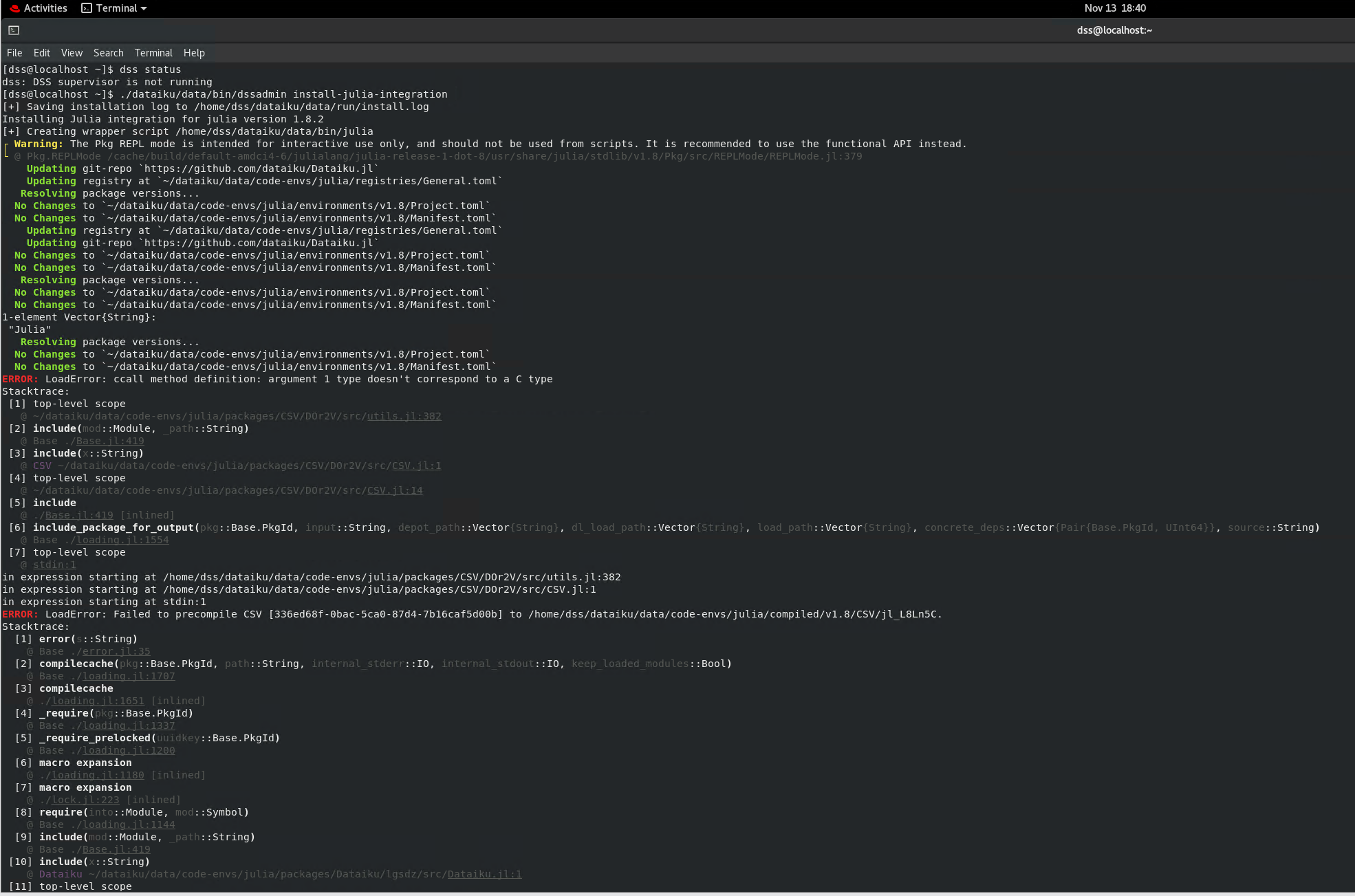 Install Julia Integration Issue · Issue 2 · Dataiku Dss Plugin Julia · Github