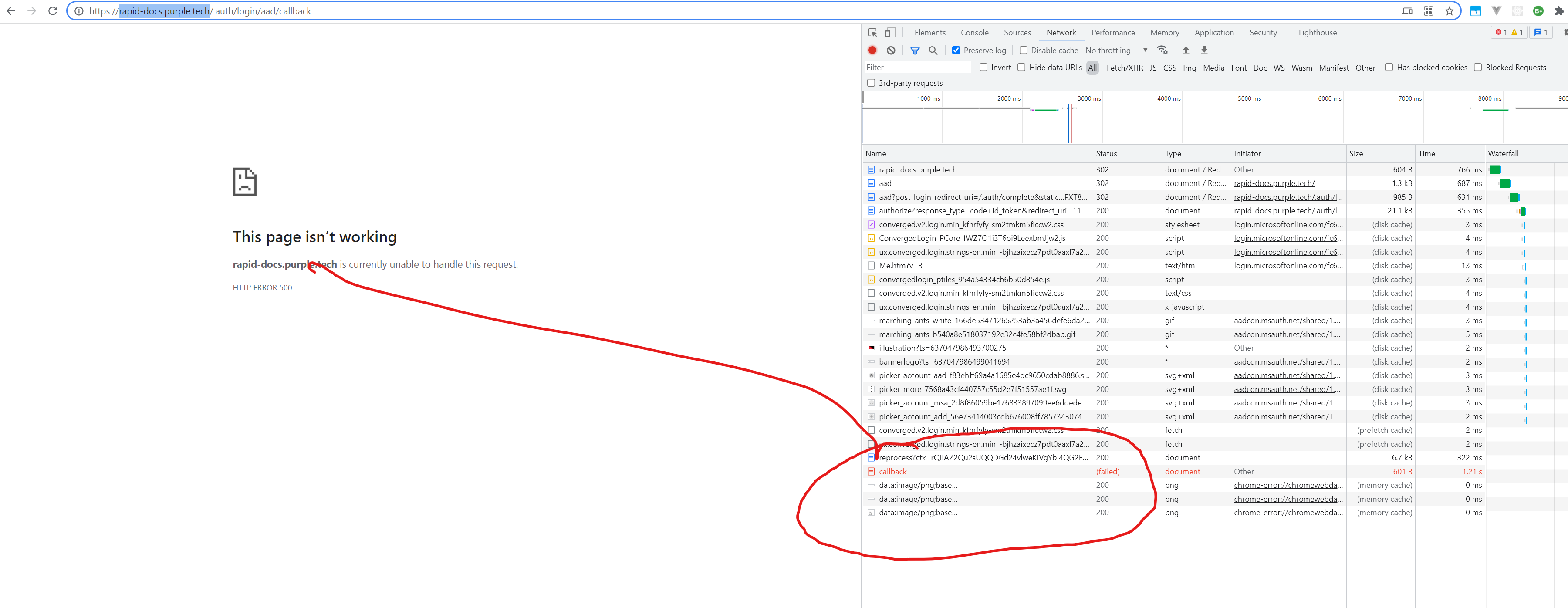 Static Web App Using Aad Custom Auth Fails To Finish Redirect Flow At