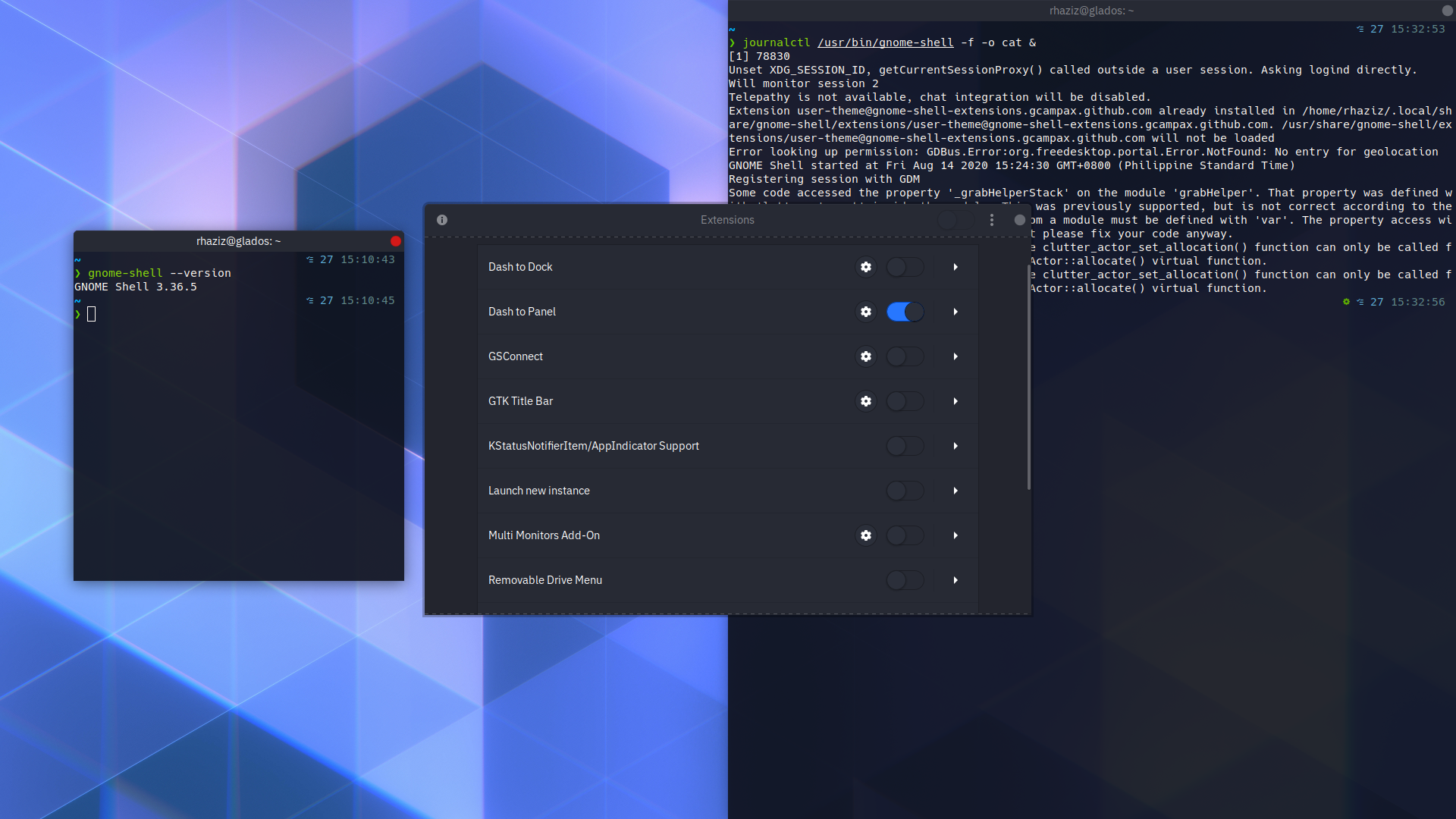 Extension breaks when accessing Overview or applications list · Issue ...