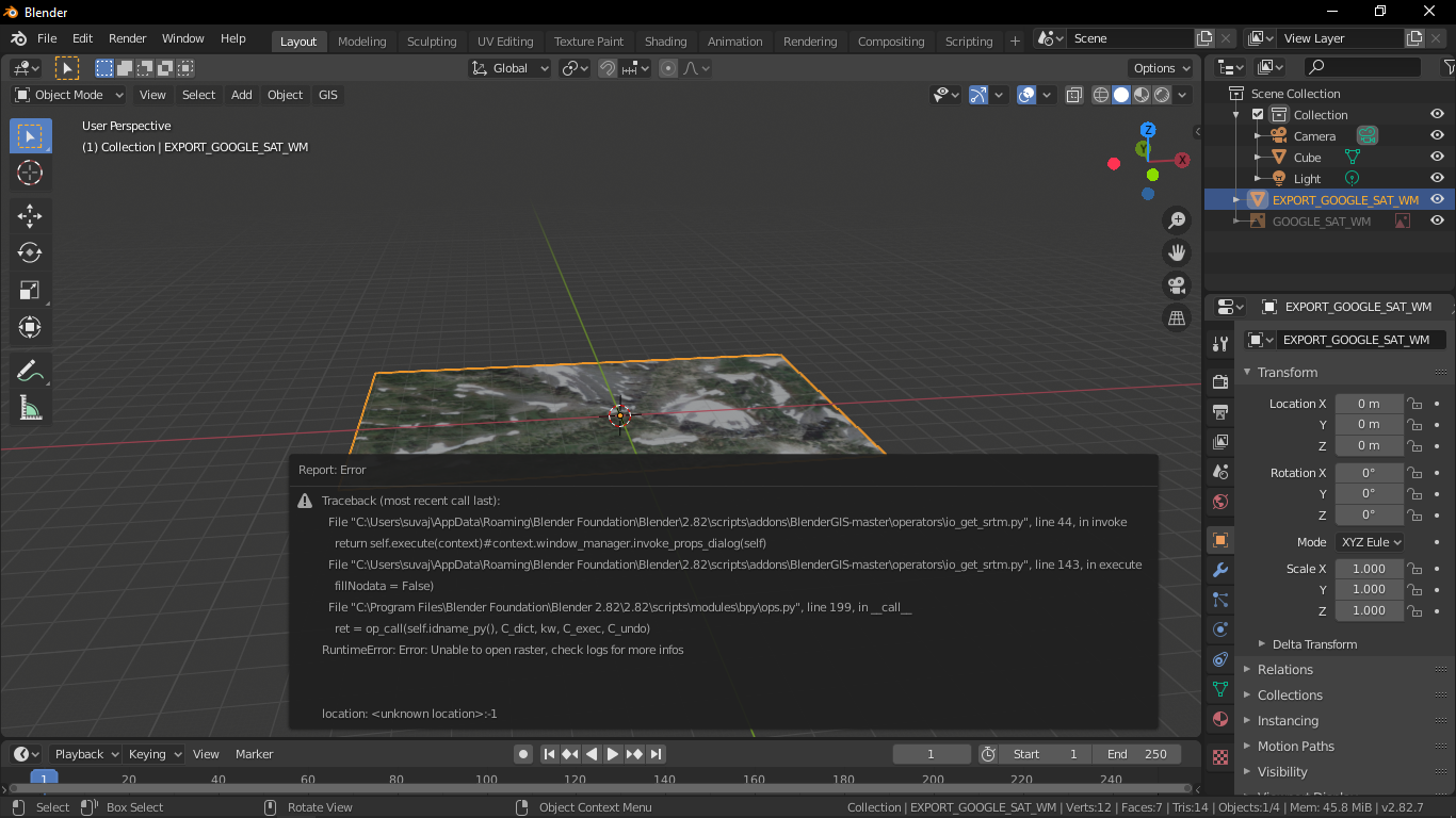 Get SRTM - Runtime Error: Unable to open raster · Issue #300 · domlysz/BlenderGIS · GitHub