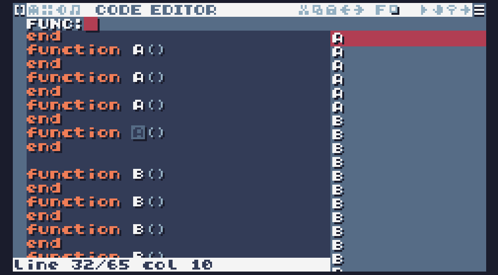 Outline does not scroll in the code editor · Issue #1233 · nesbox/TIC-80 · GitHub
