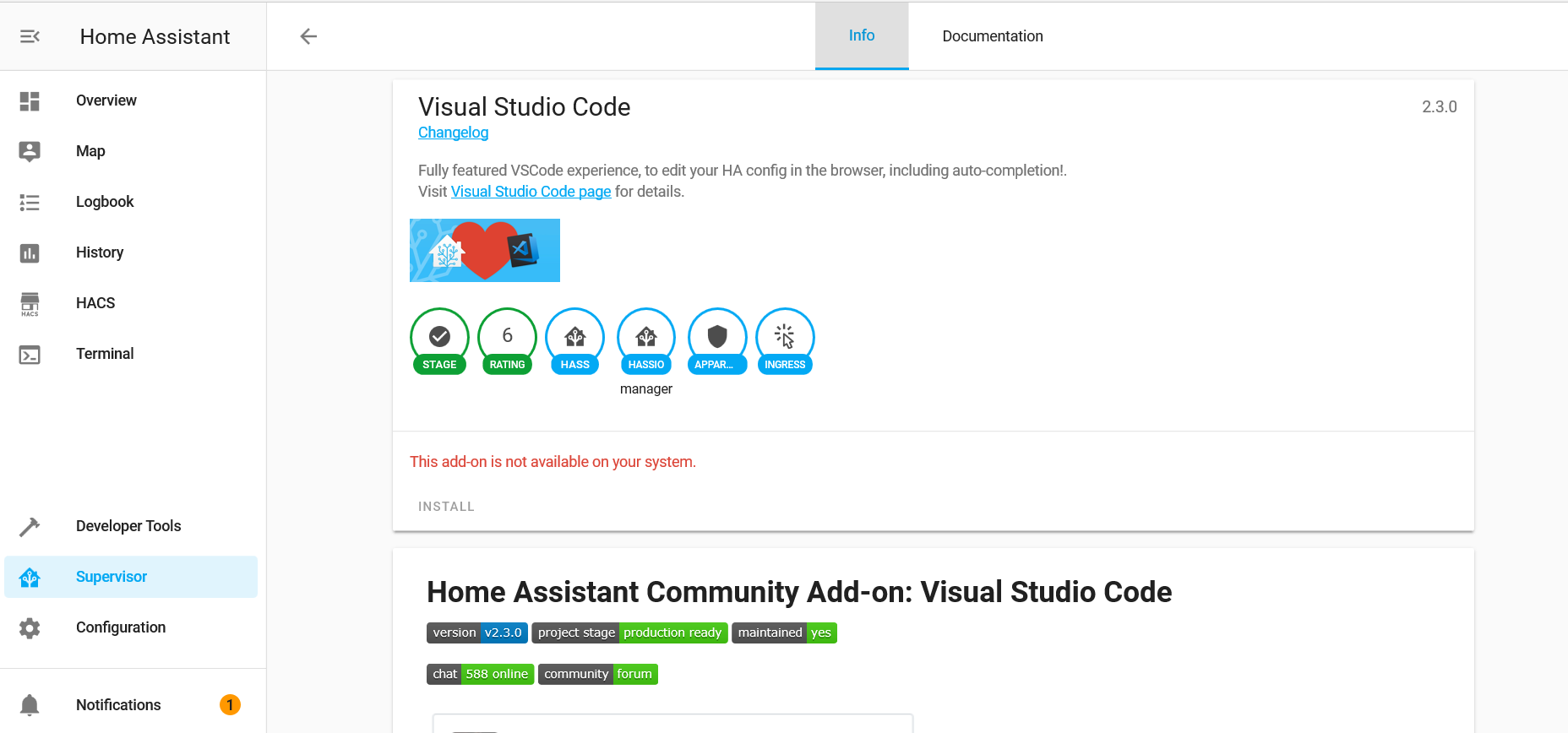 This add-on is not available on your system. · Issue #116 · hassio-addons/addon-vscode · GitHub