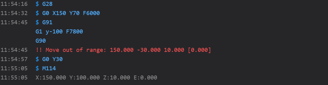 Jogging the printer out of range leaves its state in relative mode ...