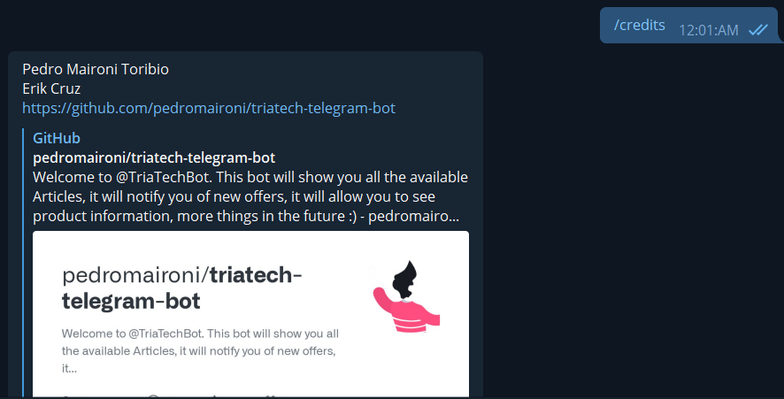 GitHub - pedromaironi/triatech-telegram-bot: Welcome to @TriaTechBot ...